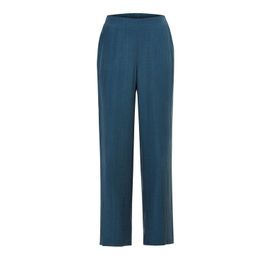 Schlupfhose GOLDNER "Kurzgr&ouml;&szlig;e Elegante Stoffhose mit Teildehnbund", Damen, Gr. 22, K-Gr, blau (marine), Obermaterial: 49% Lyocell CLY. 38% Viskose CV. 13% Polyamid PA., gerade, Hosen Schlupfhose, Vorne glatter Bund, weite Beinform