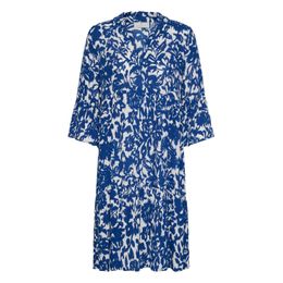 Midikleid Kaffe "Kleid KAellen", Damen, Gr. 34, N-Gr, blau (true blau, chalk flower), Obermaterial: 100% Viskose LENZING ECOVERO CV LenzEcov., Kleider Midikleid
