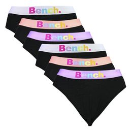 Bench 6er Pack M&auml;dchen Schwarze Baumwoll-Stretch Slips Weich Atmungsaktive Alltagsunterw&auml;sche