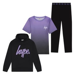 Hype M&auml;dchen 3-teiliges Set Incept Hoodie, kurz&auml;rmeliges Top & Leggings