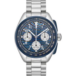 Bulova Lunar Pilot Timascus Limited Edition Silber Herren Armbanduhr 98A329