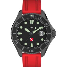Timex Deep Water Tiburon Automatic Rot Herren Armbanduhr TW2W21000