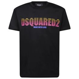 Dsquared2 Cool Fit Made With Love Logo Schwarzes T-Shirt