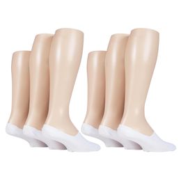 Gentle Grip - Mens 6 Pair Multipack Unsichtbare No Show Silikon Grip Soft Touch - Wei&szlig;