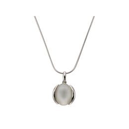 ZEEme Gemstones Halskette Silber 925 rhodiniert mit echtem Mondstein 16x12mm
