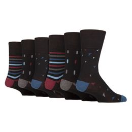 6er-Pack Herren Socken aus Baumwolle mit nicht-elastischem, quadratischem Muster f&uuml;r schlechtere Durchblutung