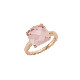 JAMELLI Ring Silber 925 ros&eacute;-vergoldet mit echtem Rosenquarz 12mm
