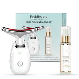 Hydra Firm Anti-Aging Set (ALTER-DEFINIERENDER GESICHTS- UND HALSMASSAGER - wei&szlig; mit HA-Serum)