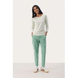 PART TWO T-shirt Gerade Passform Cameo Green and White Stripe light green