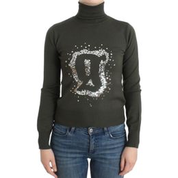 John Galliano Gr&uuml;ner Wollpullover mit Rollkragen