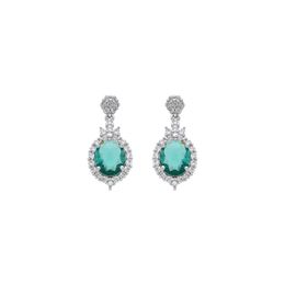 Luxenter Ohrringe in Silberoptik mit gr&uuml;nem Paraiba-Hydrothermalquarz &ndash; Leibel