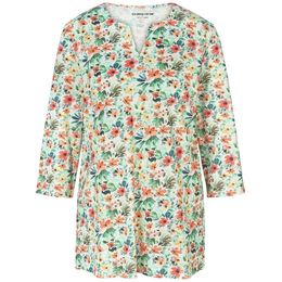 Green Cotton - Splitneck-Shirt Erika, mehrfarbig, Gr. 40 / M - Baumwolle