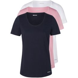 St. Emile - Rundhals-Shirt im 3er-Set, mehrfarbig, Gr. 46 / L - Baumwolle