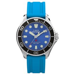 Timex Deep Water Meridian Blau Unisex Armbanduhr TW2Y40400