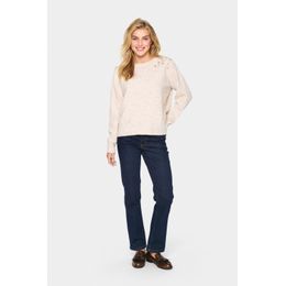Saint Tropez Strickpullover Gerade Passform cream