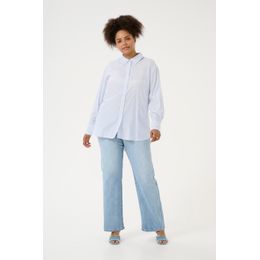 Kaffe Langarm - Hemd Loose fit Blue/White Stripe blue white