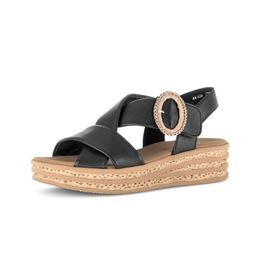 Plateausandaletten Gabor "Plateau Sandale", Damen, Gr. 36, schwarz, Schuhe