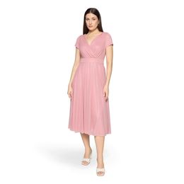 Cocktailkleid Vera Mont "Damen im Glitzer-Look", Damen, Gr. 38, Normalgr&ouml;&szlig;en, rosa (silber, ros&eacute;), Netz, Obermaterial: 100% Polyester. Futter: 100% Polyester, ausgestellt kurz, V-Ausschnitt, Kleider, Stoff