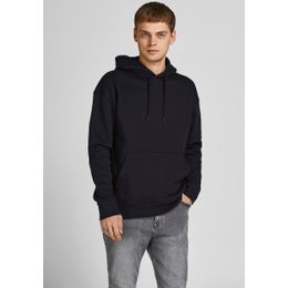 Jack & Jones Kapuzensweatshirt JACK & JONES "STAR BASIC SWEAT HOOD", Herren, Gr. XXL, schwarz, angeraute Sweatware, Obermaterial: 70% Baumwolle, 30% Polyester, unifarben, bequem, Rundhals, Sweatshirts