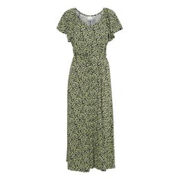 Midikleid Ichi "Casual IHAYA", Damen, Gr. 38, N-Gr, gr&uuml;n (sprucestone flower aop), Obermaterial: 97% Viskose CV. 3% Elasthan EL., Kleider Midikleid