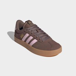 Sneaker adidas Sportswear "VL COURT 3.0", Damen, Gr. 36, earth strata, clear pink, gold metallic, Leder, Synthetik, Schuhe Sneaker, inspiriert vom Design des adidas samba
