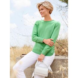 Strickpullover Casual Looks "Langarm-Pullover", Damen, Gr. 36, apfel, 50% Baumwolle, 50% Polyacryl, unifarben, Pullover Strickpullover