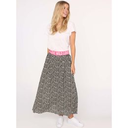 Maxirock Zwillingsherz "Wild Love Leo", Damen, Gr. L/XL, beige, Web, Obermaterial: 100% Viskose, comfort fit kn&ouml;chellang, R&ouml;cke Maxirock, Animal Muster, Gummizug, Viskose, kn&ouml;chellang