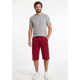 MAN'S WORLD Cargobermudas MAN'S WORLD "Knielang", Herren, Gr. 48, N-Gr, dunkel rot, Web, Obermaterial: 100% Baumwolle, unifarben, regular fit kniebedeckend, Hosen, mit vielen Details