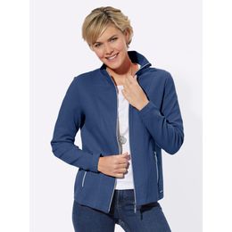 Shirtjacke Casual Looks "Shirtjacke", Damen, Gr. 38, blau (jeansblau), 100% Baumwolle, unifarben, Shirts Shirtjacke