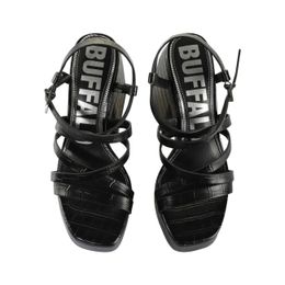 High-Heel-Pumps Buffalo "Buffalo Buffalo Sydney MSS - Vegan Nappa", Damen, Gr. 40, schwarzcroco, Kunstfaser, unifarben, Schuhe