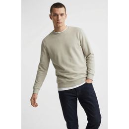 Sweatshirt Selected "SLHEMANUEL SOFT CREW NECK SWEAT NOOS", Herren, Gr. L, pure cashmere, angeraute Sweatware, Obermaterial: 77% Viskose, 18% Polyester, 5% Elasthan, unifarben, regular fit h&uuml;ftlang, Rundhals, Rippb&uuml;ndchen, Sweatshirts Sweatshirt