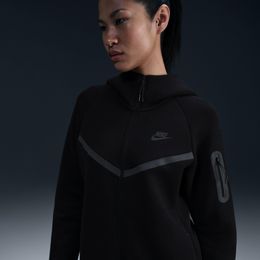 Sweatshirt Nike Sportswear "W NSW TCH FLC WR FZ HDY 2", Damen, Gr. XS, schwarz, schwarz, Obermaterial: 53% Baumwolle, 47% Polyester, Sweatshirts Sweatshirt, sportlicher Stil, f&uuml;r entspannte Freizeitaktivit&auml;ten