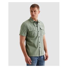 PME-Legend Kurzarmhemd PME LEGEND "Short Sleeve Shirt Ctn Bedford garment dye", Herren, Gr. 4XL, N-Gr, gr&uuml;n (iceberg gr&uuml;n), Web, Obermaterial: 100% Baumwolle, regular fit h&uuml;ftbedeckend, Hemden, Garment dye- F&auml;rbung