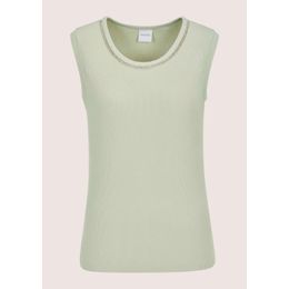 Madeleine Mode Kurzarmshirt MADELEINE "Top Elegantes Kurzarm Sommeroberteil mit Strass", Damen, Gr. 34, gr&uuml;n (salbei), Obermaterial: 95% Viskose CV. 5% Elasthan EL., Modern, tailliert, Shirts, Strassband