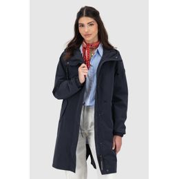 alife and kickin Parka ALIFE & KICKIN "FrizziAKA", Damen, Gr. XXL, marine, Web, Obermaterial: 90% Polyester, 10% Polyamid, unifarben, gerade ca. Mitte Oberschenkel, ohne Ausschnitt, Jacken Parka, mit Kapuze und Klappentaschen