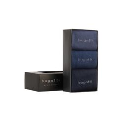 Kurzsocken Bugatti "Socken 3er Pack", Herren, Gr. 39-42, blau (dunkelblau), Obermaterial: 78% Baumwolle CO. 20% Polyamid PA. 2% Elasthan EL., Socken