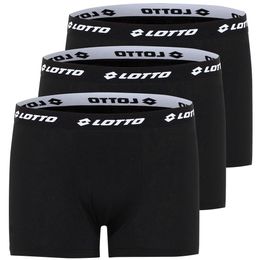 Boxershorts Lotto, Herren, Gr. M (48/50), schwarz (caviar), 95% Cotton, 5% Elastane, unifarben, Unterhosen, - in vorteilhaftem Sparpack