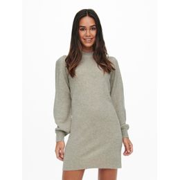 Jacqueline de Yong Strickkleid JDY "JDYRUE LIFE L/S HIGH NECK DRESS KNT NOOS", Damen, Gr. L, N-Gr, grau (chateau gray detail:melange), Feinstrick, Obermaterial: 51% Polyester, 46% Polyacryl, 3% Elasthan, meliert, loose fit, Kleider Strickkleid