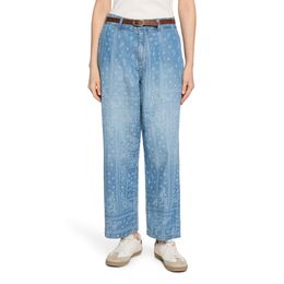Stoffhose Cartoon "Damen mit G&uuml;rtel", Damen, Gr. 38, Normalgr&ouml;&szlig;en, blau, Obermaterial: 61% Lyocell, 39% Baumwolle, loose fit 7/8-L&auml;nge, Hosen Stoffhose