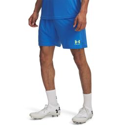Shorts Under Armour "UA M CHALLENGER TRAIN SHORT", Herren, Gr. L, N-Gr, gelb (blau atlantis,, high vis gelb), Obermaterial: 100% Polyester, Hosen Shorts