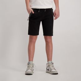 Shorts Cars Jeans "KIDS BRAGA SW SHORT", Jungen, Gr. 12 (152), N-Gr, schwarz, Web, Obermaterial: 78% Baumwolle, 22% Polyester, unifarben, regular fit, Hosen Shorts