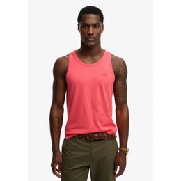 Tanktop Superdry "ESSENTIAL LOGO VEST UB", Herren, Gr. L, paradise pink, Single Jersey, Obermaterial: 100% Baumwolle, unifarben, slim fit normal, Rundhals, Tops Tanktop