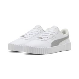 Sneaker Puma "Carina 3.0 Day Night Sneakers Damen", Damen, Gr. 36, silber (wei&szlig; silber metallic), Obermaterial: Textil, Synthetik. Futter: Textil. Innensohle: Textil. Laufsohle: Gummi, Schuhe Sneaker