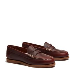 Bootsschuh Timberland "CLASSIC BOAT LOAFER SHOE", Damen, Gr. 41,5, bur f grain, Leder, Schuhe Bootsschuh, Classic Boat Loaferschuh aus Timberland Premium Leder