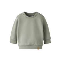 Sweatshirt name it "NBNTAKKI f&uuml;r M&auml;dchen und Jungen mit Druckknopf und Stretch", M&auml;dchen, Gr. 86, gr&uuml;n (shadow), Sweatware, Obermaterial: 95% Baumwolle, 5% Elasthan, unifarben, normal normal, Rundhals, Rippb&uuml;ndchen, Sweatshirts Sweatshirt, unifarben, casual, regular fit, Baumwollmix, Rundhals