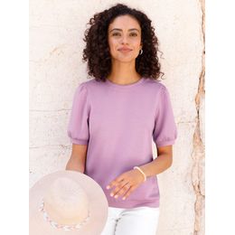 Kurzarmshirt Inspirationen "Kurzarm-Shirt", Damen, Gr. 36, orchidee, 50% Modal, 44% Polyester, 6% Elasthan, unifarben, Rundhals, Shirts