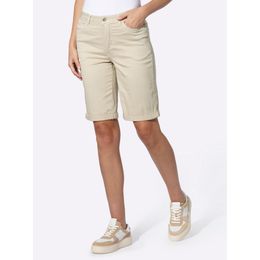 Jeansshorts Heine, Damen, Gr. 36, Normalgr&ouml;&szlig;en, sand, 98% Baumwolle, 2% Elasthan, unifarben, kurz, Jeans Jeansshorts, Topseller