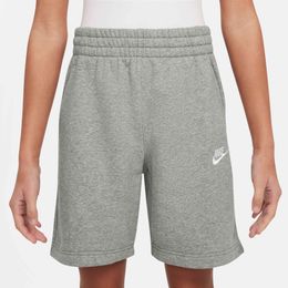 Shorts Nike Sportswear "K NSW CLUB FT SHORT LBR", M&auml;dchen, Gr. L, N-Gr, dk grau heat, Obermaterial: 80% Baumwolle, 20% Polyester, Hosen Shorts, mit Kordelzug, verbesserte Passform, f&uuml;r Jugendliche