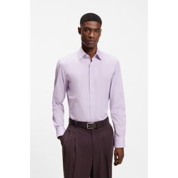 Businesshemd BOSS "Hank", Herren, Gr. 44, N-Gr, light, pastel lila533, Popeline, Obermaterial: 96% Baumwolle, 4% Elasthan, unifarben, slim fit normal, Rundhals, 2-Knopf-Manschette mit Schlitz, Hemden, Kentkragen, Slim-Fit, b&uuml;gelleichte Qualit&auml;t