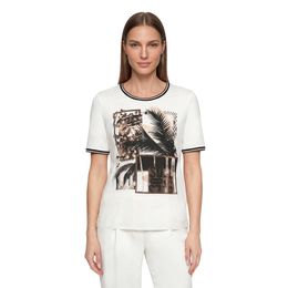 Kurzarmshirt Betty Barclay "Damen mit Aufdruck", Damen, Gr. 36, patch cream, braun, Jersey, Obermaterial: 95% Baumwolle, 05% Elasthan, tailliert normal, Rundhals, Shirts